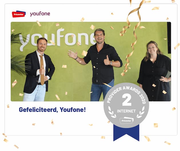 Tweede plaats voor Youfone | Pricewise Provider Awards 2020